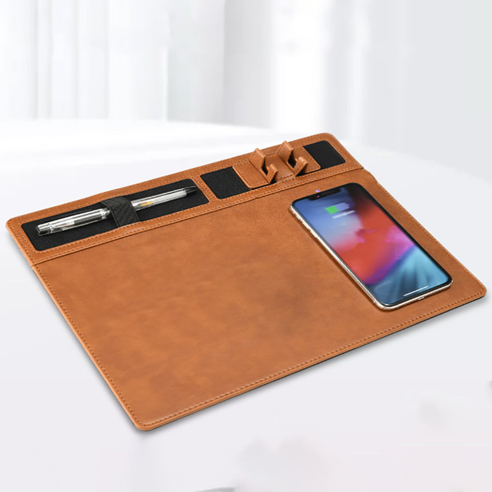 Multifunction Leather Mouse Pad With Wireless Charging And Phone Holde ...